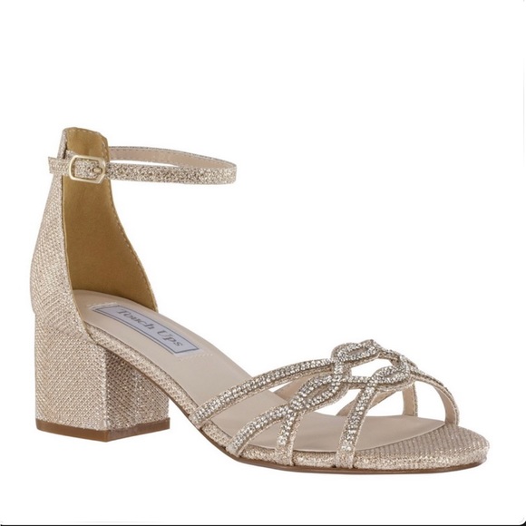 Touch Ups | Shoes | Touch Ups Zoey Block Heel Shoe In Champagne | Poshmark